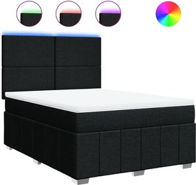 Box spring postel s matrací černá 160x200 cm textil 3294014