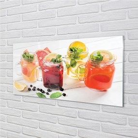 Obraz na skle Koktejly s citrusy 100x50 cm