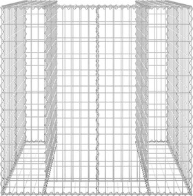 Gabionová zástěna pro popelnici pozinkovaná ocel 110x100x110 cm 151298