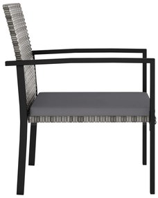 vidaXL Zahradní jídelní židle 2 ks polyratan šedé