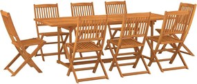9dílný zahradní jídelní set 220x90x75 cm masivní akáciové dřevo 3086988