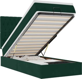 Osmanský rám postele s matracemi tmavě šedá 90x200cm samet 3313520