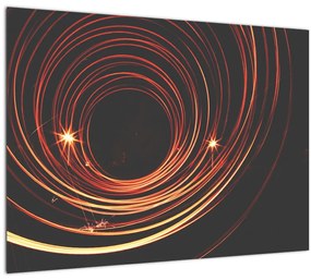 Skleněný obraz abstraktních linek (70x50 cm)