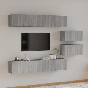 6dílný set TV skříněk šedý sonoma kompozitní dřevo 3114604