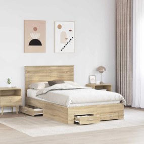 Rám postele s čelo Sonoma dub 120 x 200 cm Kompozitní dřevo 3409678