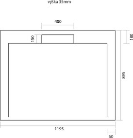 Gelco Irena HI12090 sprchová vanička 120 x 90 x 3,5 cm litý mramor