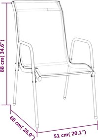 Zahradní židle 4 ks ocel a textilen černé 316818