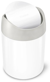 Simplehuman Mini odpadkový koš na stůl, 1,5 l, bílá ocel, CW2079