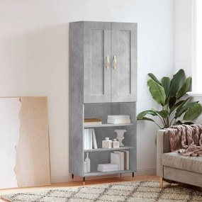 Skříň highboard betonově šedá 69,5x34x180 cm kompozitní dřevo 3200053