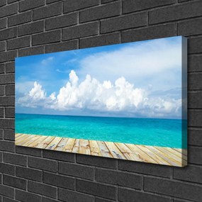 Obraz na plátně Moře Mraky Molo Krajina 125x50 cm