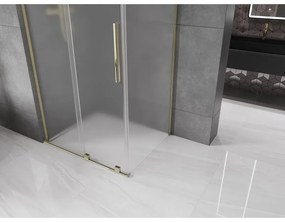Mexen Velar L, sprchový kout s posuvnými dveřmi 120 x 110 cm, 8mm sklo námraza, zlatá lesklá, 871-120-110-33-50