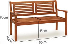 Deuba Zahradní lavička 120 cm - eukalyptus