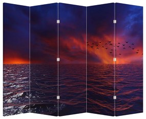 Paraván - Moře s ptáky (210x170 cm)