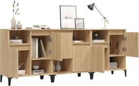 Příborníky 3 ks dub sonoma 60 x 35 x 70 cm kompozitní dřevo 3185746