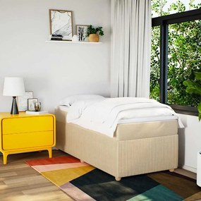Box spring postel s matrací krémová 90x200 cm textil 3285544