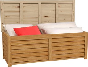 Outsunny Zahradní Úložný Box 176L z Dřeva s Úchyty, rozměry 130L x 50W x 45H cm