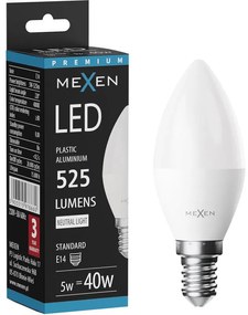 Mexen Nova LED žárovka E14, C37, 5W, Neutrální - 4000K, 525 lm - L102-E14-0540-01