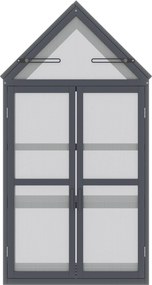 Outsunny Cold Frame Mini Greenhouse 3 Level Greenhouse Plant Bed with Hinged Roof Wooden Double Doors Natural 70,5 x 42 x 132 cm | Aosom