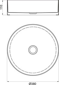 Sapho Aurum umyvadlo na desku 38 cm s výpusti tepané nerez zlatá AU201-T