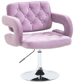 LuxuryForm DESIGN Otočná židle ADRIA VELUR na stříbrném talíři - levandule