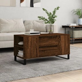 Konferenční stolek hnědý dub 102x44,5x50 cm kompozitní dřevo - Default Title