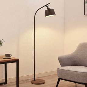 Lindby Rubinjo stojací lampa, dřevěná noha 1 zdroj