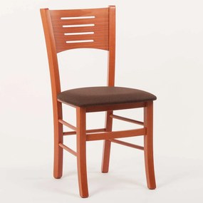 Stima Židle VERONA s čalouněným sedákem Odstín: Třešeň, Látky: LUX hnědá 12