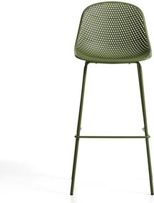 Zelená kovová/plastová zahradní barová židle Quinby – Kave Home
