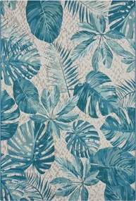 80x165 Kusový koberec Flair 105618 Tropical Leaves Turqouise – na ven i na