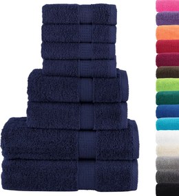 8dílná sada ručníků Premium SOLUND navy modrá 600 g/m² 137541