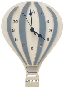 Dream Creations Dětské nástěnné hodiny šedý horkovzdušný balón