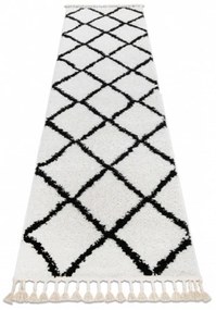 Kusový koberec Shaggy Cross bílý atyp 70x250cm