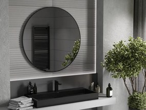 Mexen Loft, kulaté koupelnové zrcadlo 100 cm, barva rámu černá matná, 9850-100-100-000-70
