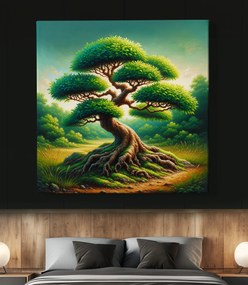 Obraz na plátně - Strom života košatá Bonsai v přírodě FeelHappy.cz Velikost obrazu: 40 x 40 cm