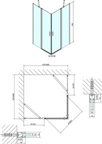 Polysan, ZOOM LINE BLACK čtvercová sprchová zástěna 900x900mm, čiré sklo, ZL5415B