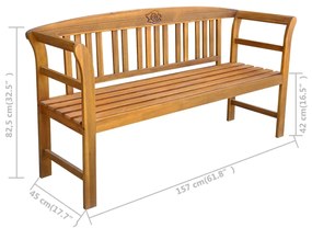 Zahradní lavice 157 cm masivní akáciové dřevo - Default Title