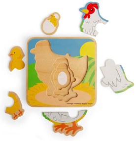 Bigjigs Toys Puzzle Životní cyklus slepice