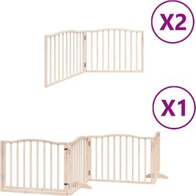 Zábrana pro psy s dvířky skládací 8 panelů 640 cm topol 3155610