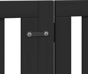 Zábrana pro psy s dvířky skládací 9 panelů černá 450 cm topol 3155653