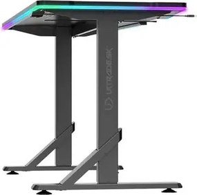 ULTRADESK Iron černá / Herní stůl / 132.5 x 60.5 x 71 - 81 cm / nastav