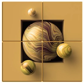 Obraz na plátně - Mramorové barevné kuličky - čtverec 388FD (100x100 cm)