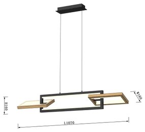 Wofi 7022-306- LED Stmívatelný lustr na lanku MATERA LED/30W/230V černá/hnědá