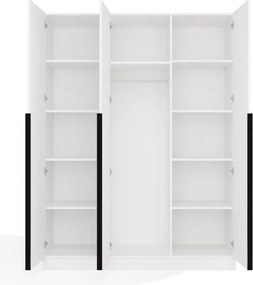 Šatní skříň Senso 3D 150 cm bílá/černá