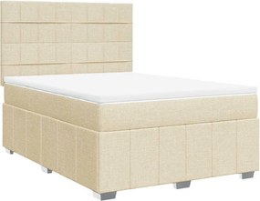 Box spring postel s matrací krémová 140x190 cm textil 3293968