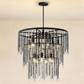 Toolight Toolight, stropní křišťálové svítidlo APP1314-CP Black, černá, OSW-07988