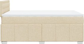 Box spring postel s matrací krémová 120x190 cm textil 3287026