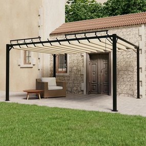 Pergola s lamelovou střechou 3 x 4 m hliník / látka Dekorhome Šedá