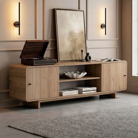 TV stolek v dekoru dubu ve světle přírodní barvě 180x52x34 cm Mirel – Nordure