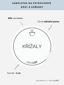 KŘÍŽALY – bílá samolepka na dózu, základní písmo, 5 cm | DomaLEP