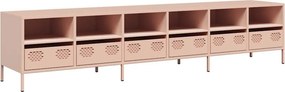TV skříňka růžová 202 x 39 x 43,5 cm ocel válcovaná za studena 3307156
